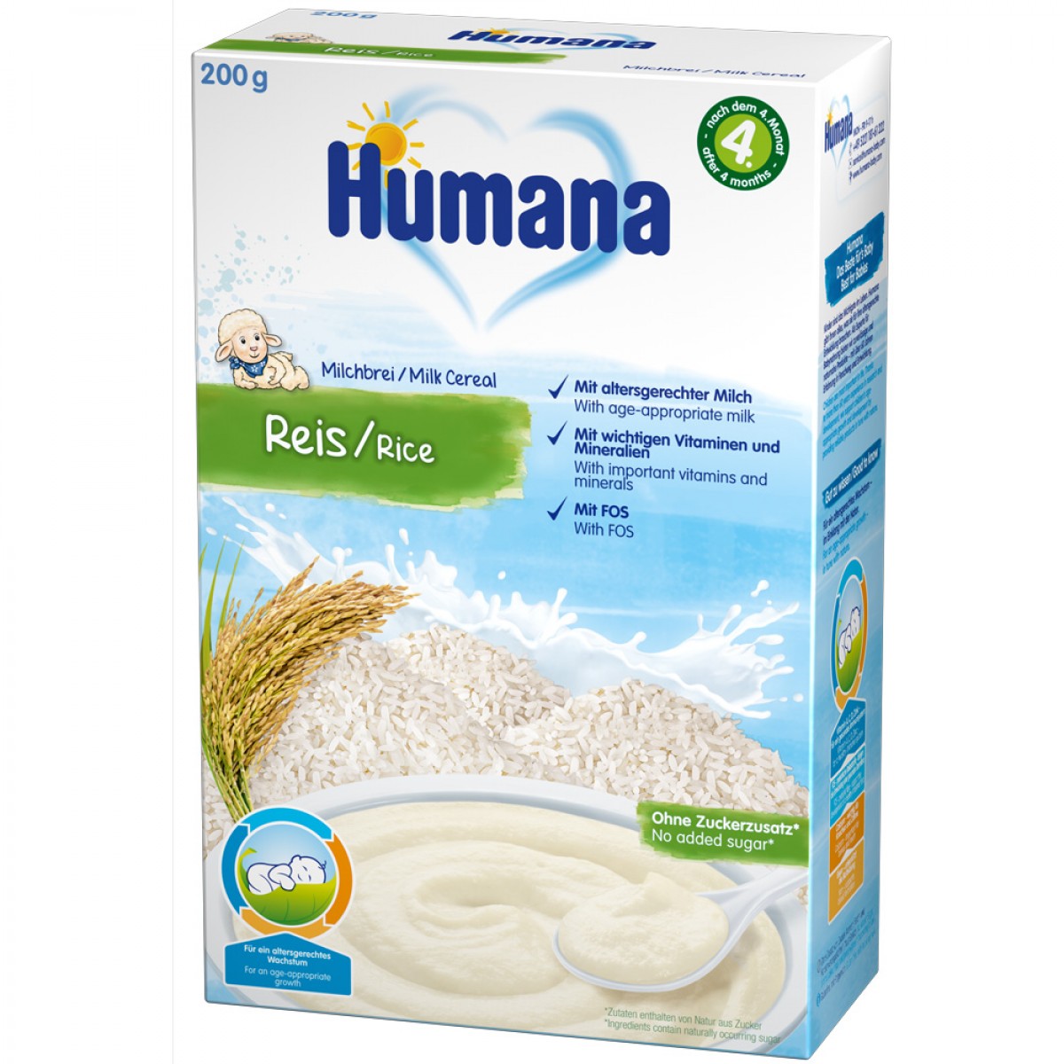 Humana cu fulgi de orez de la 4 luni 200 g » Market Pharma
